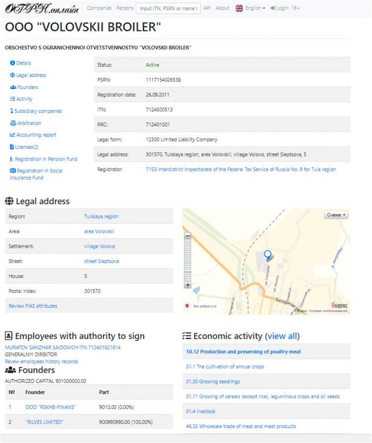 Inoyatov’s multi-billion ruble poultry business in Tula, Russia - Open ...